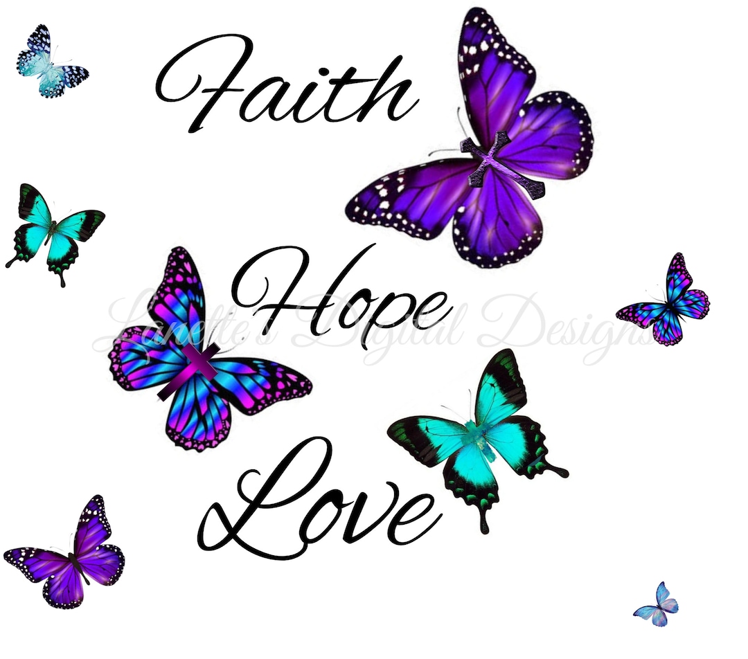 Faith, Hope, Love, Butterfly, Christian 20oz Straight Skinny Tumbler ...