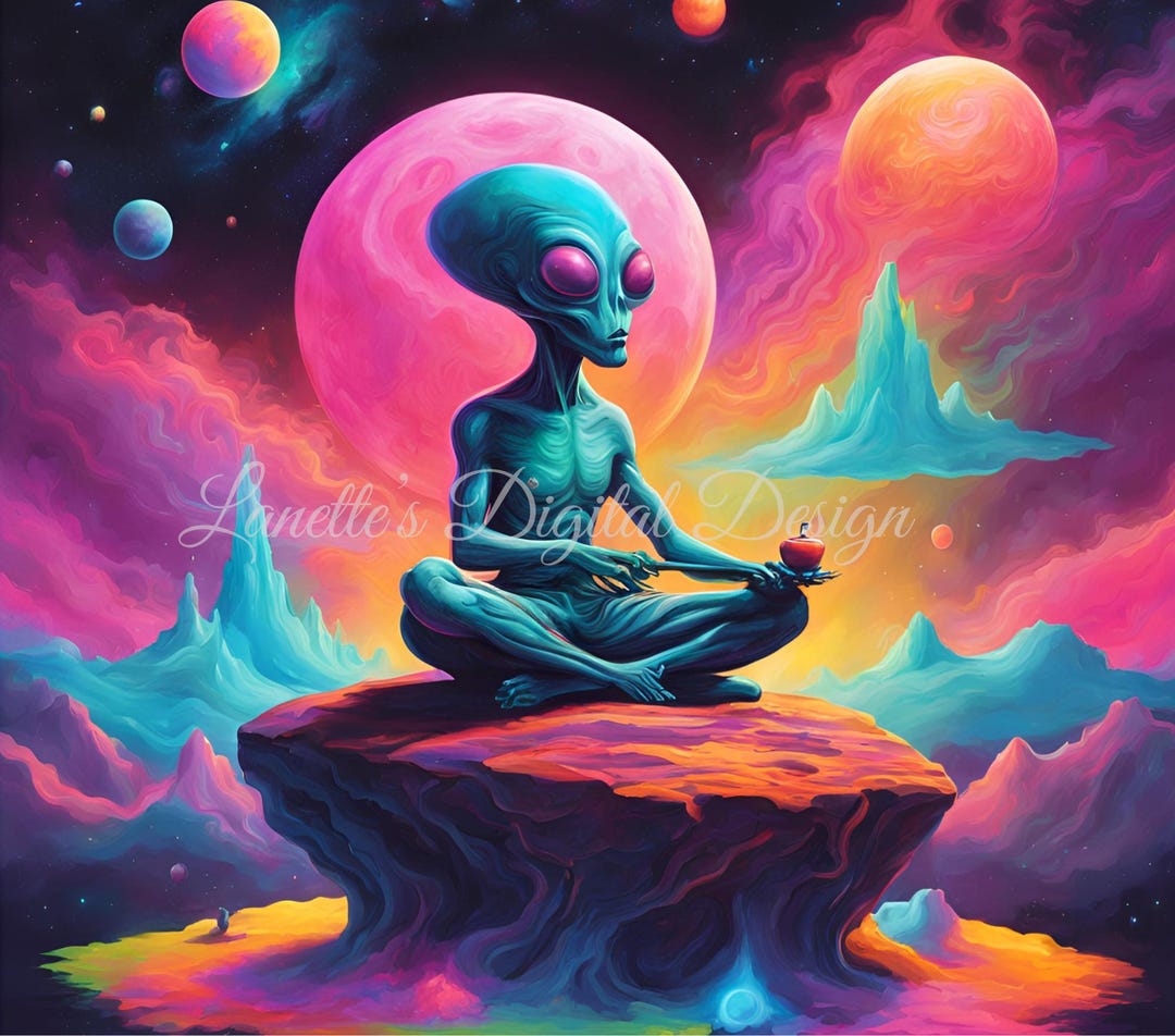 Groovy Alien, 20oz Skinny Tumbler Wrap, Instant Download, Digital File ...