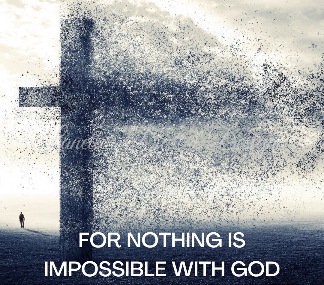 For Nothing is Impossible With God, Cross, 20oz Skinny Tumbler Wrap ...