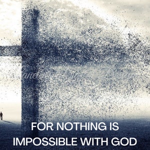 For Nothing is Impossible With God, Cross, 20oz Skinny Tumbler Wrap ...