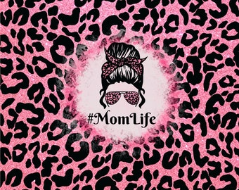 Blue Leopard Print Mom Life 20oz Skinny Tumbler Wrap Instant | Etsy