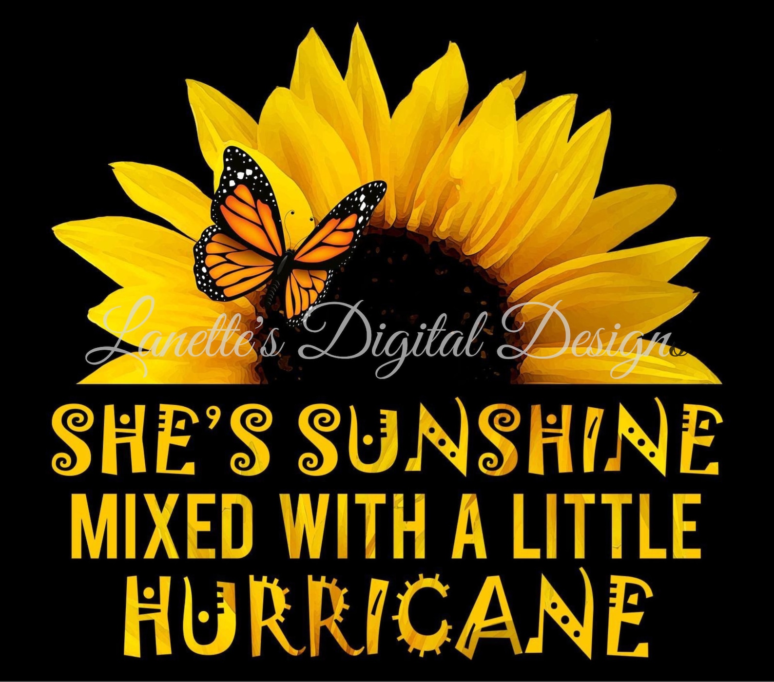 She's Sunshine, Mixed With a Little Hurricane, Sunflower, Black ...