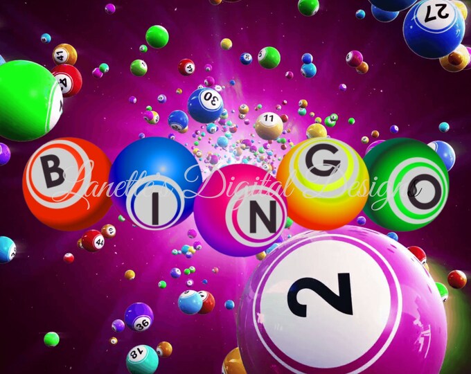 BINGO, Bingo Balls, Purple, 20oz Skinny Tumbler Wrap, Instant Download ...