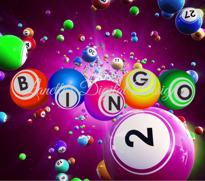 BINGO, Bingo Balls, Purple, 20oz Skinny Tumbler Wrap, Instant Download ...