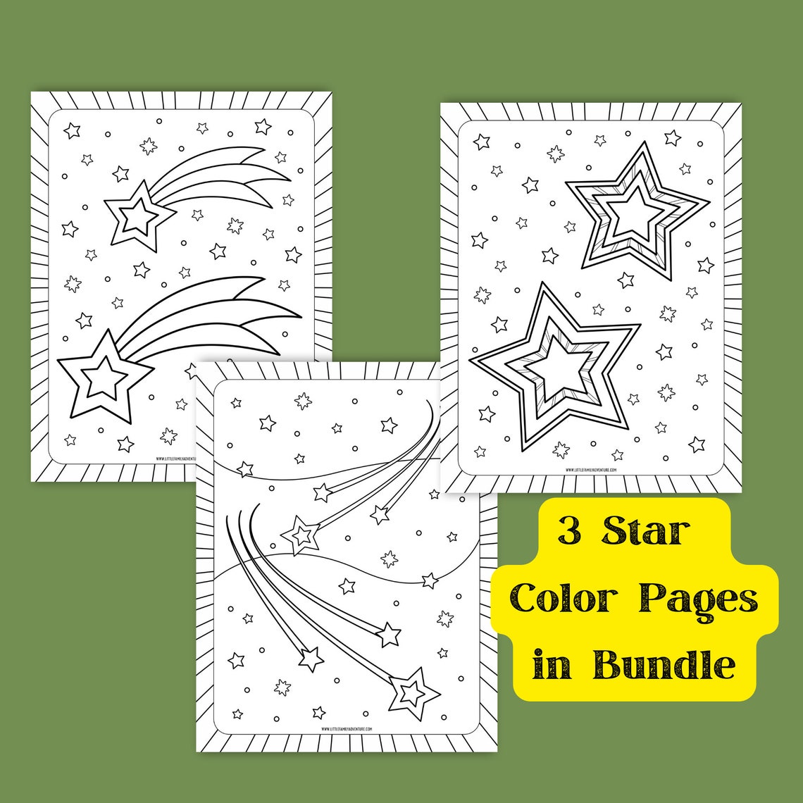 Constellation & Star Coloring Pages Bundle, Set of 10 | Star Color ...