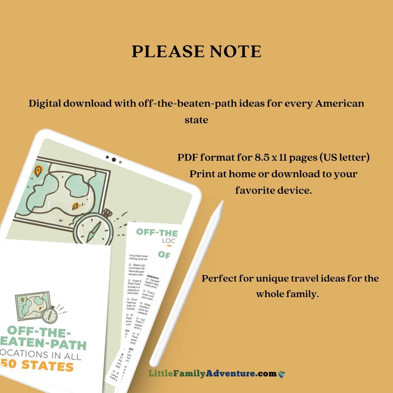 50 States Road Trip Guide | Unique Activities Checklist (PDF) - Etsy