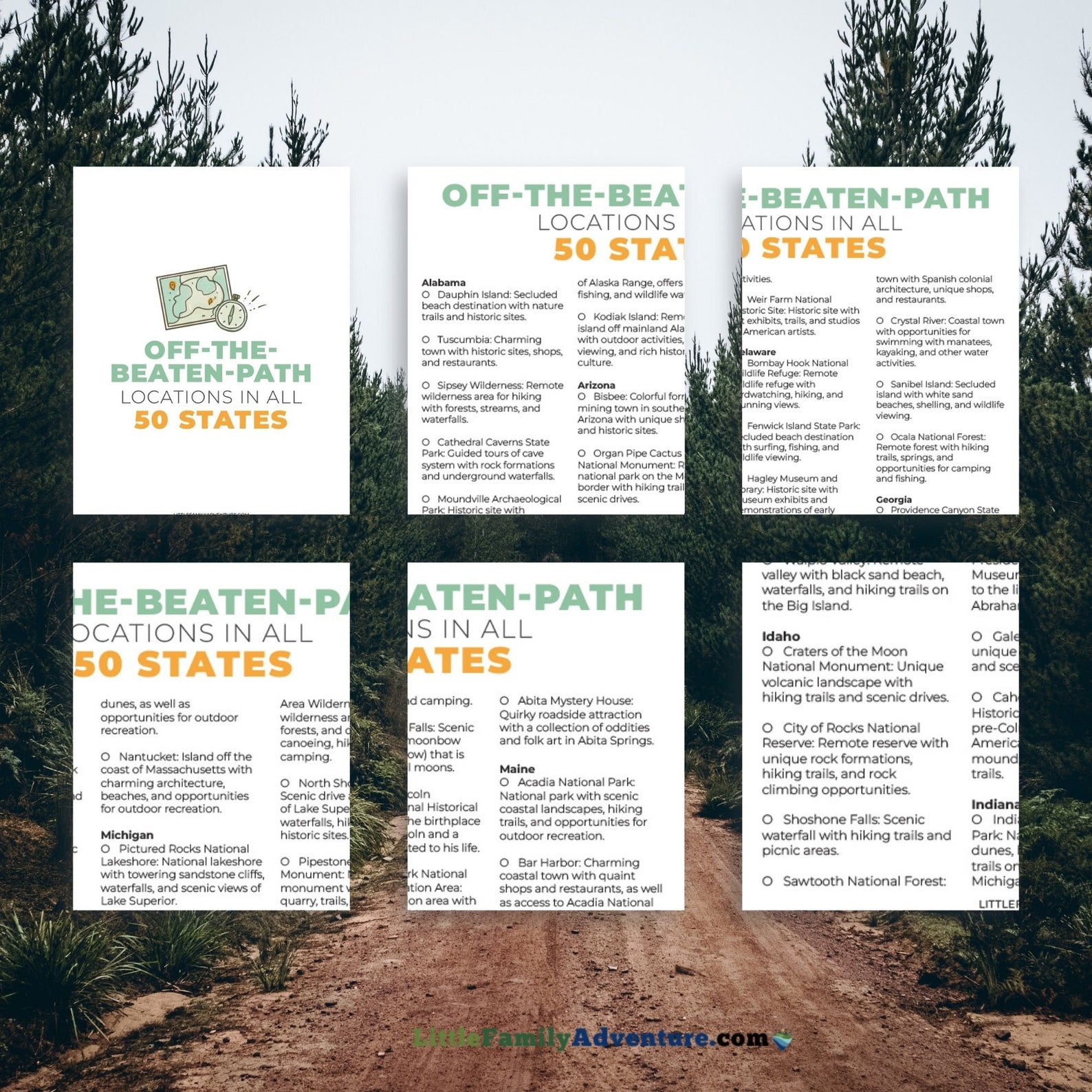 50 States Road Trip Guide | Unique Activities Checklist (PDF) - Etsy