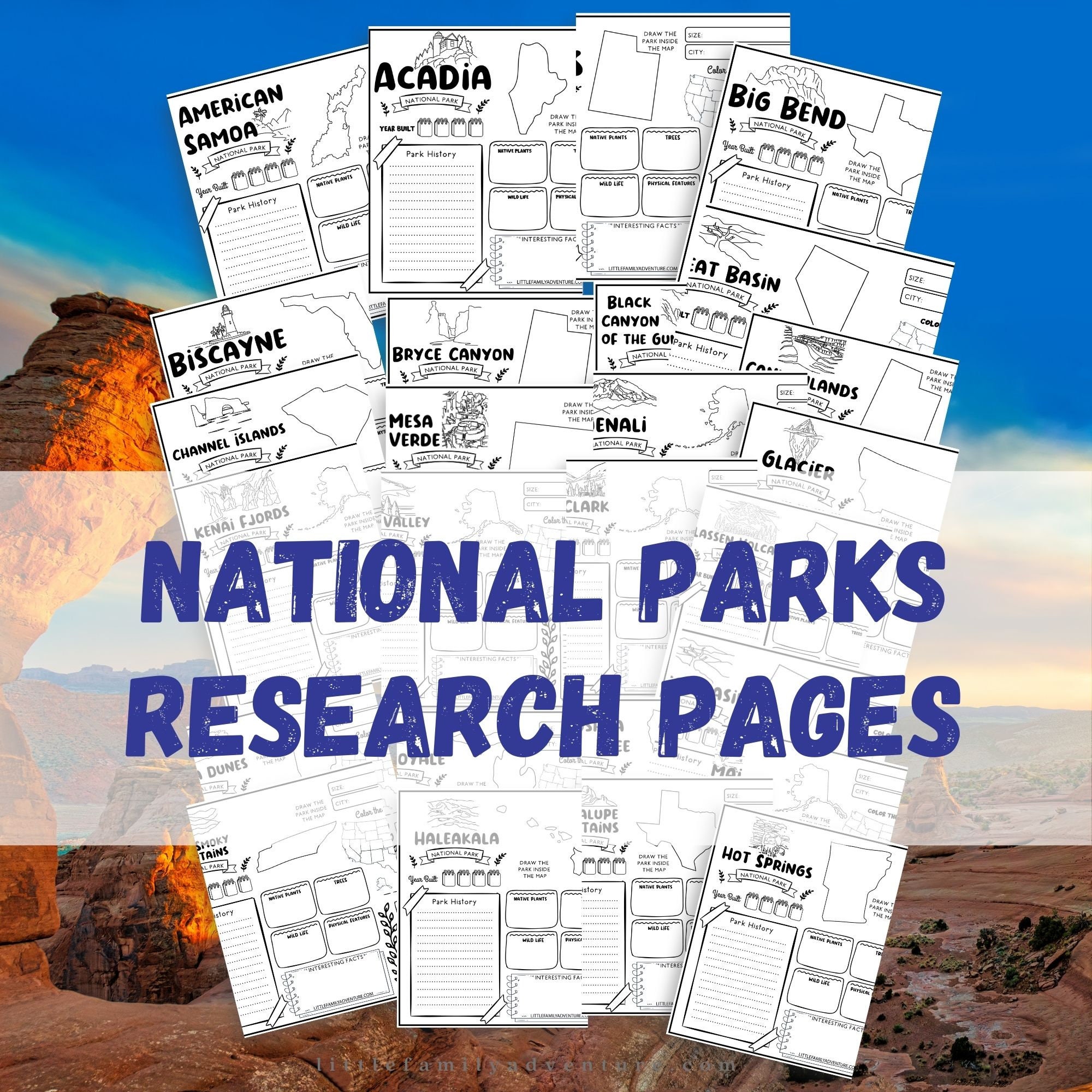 National Park Research Pages | National Park Coloring Sheets | Grand ...