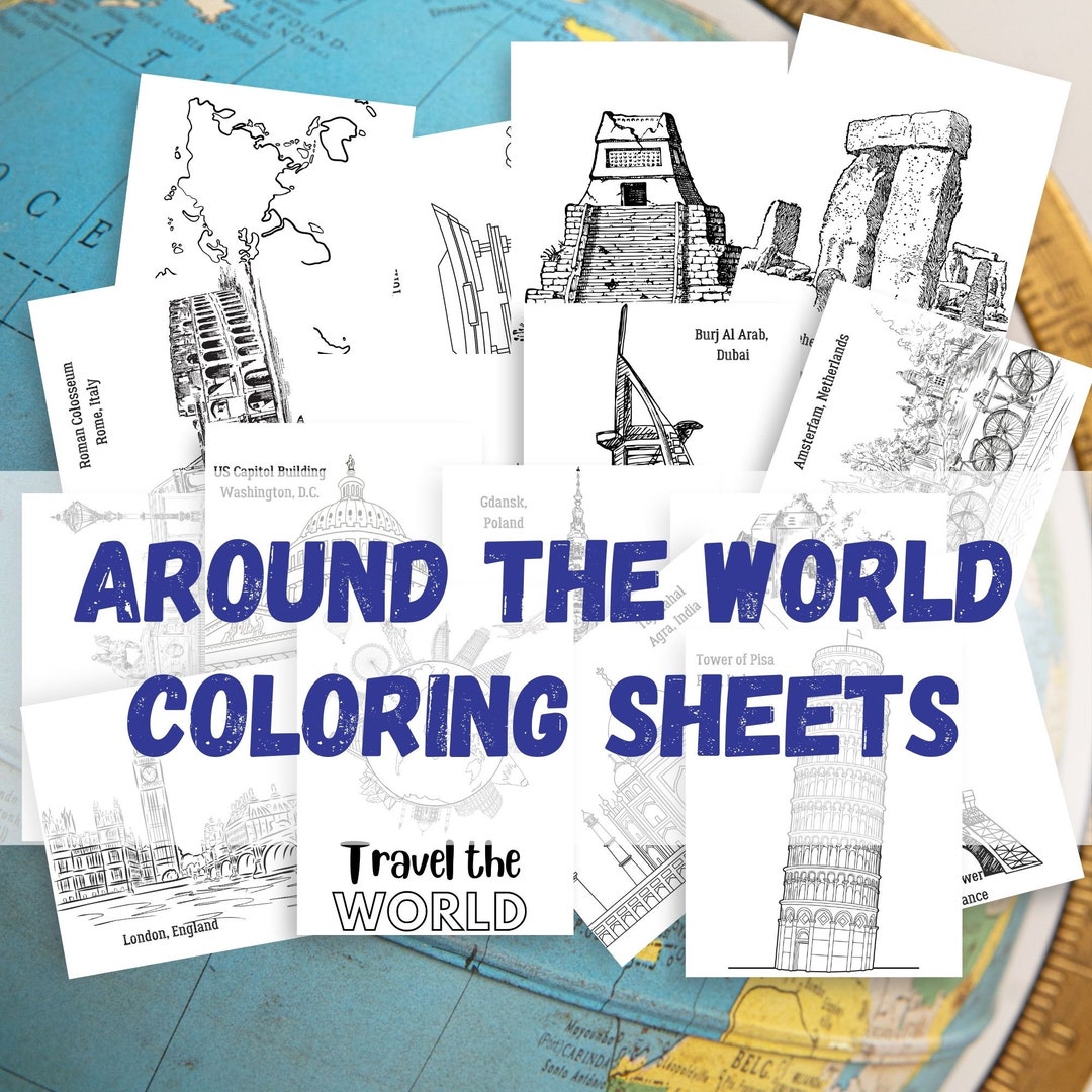 Travel the World Coloring Pages | Geography Study for Homeschool | Kids ...