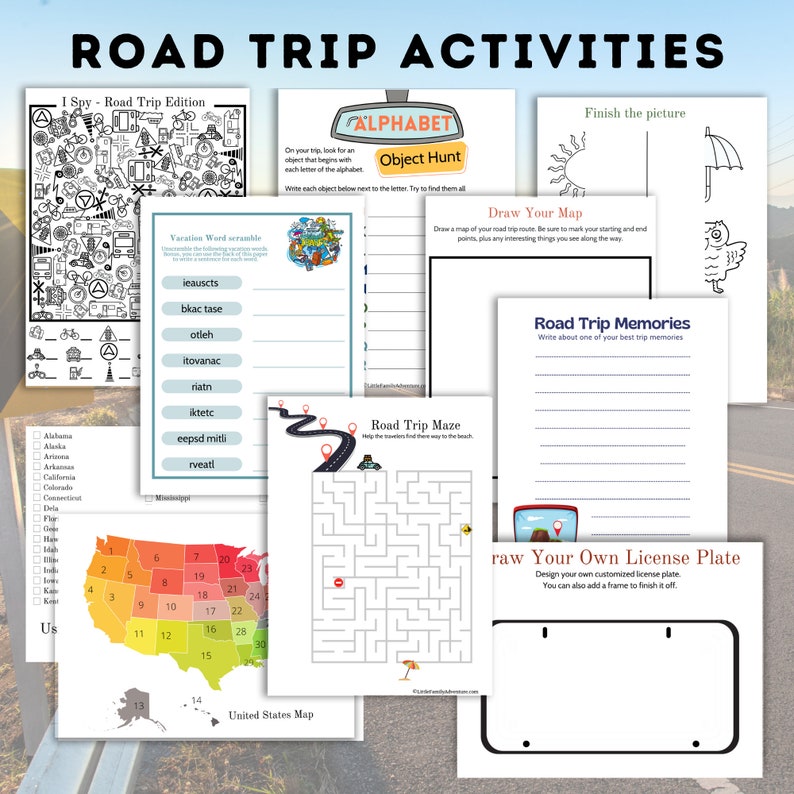 Road Trip Activity Pack for Kids | Vacation Game Bundle | Digital FUN ...