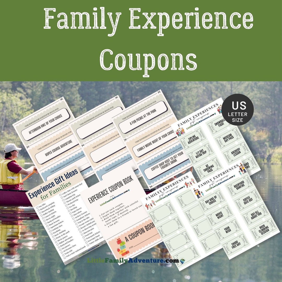 Family Experience Coupons | Experience Gifts for Kids | Family Activity ...
