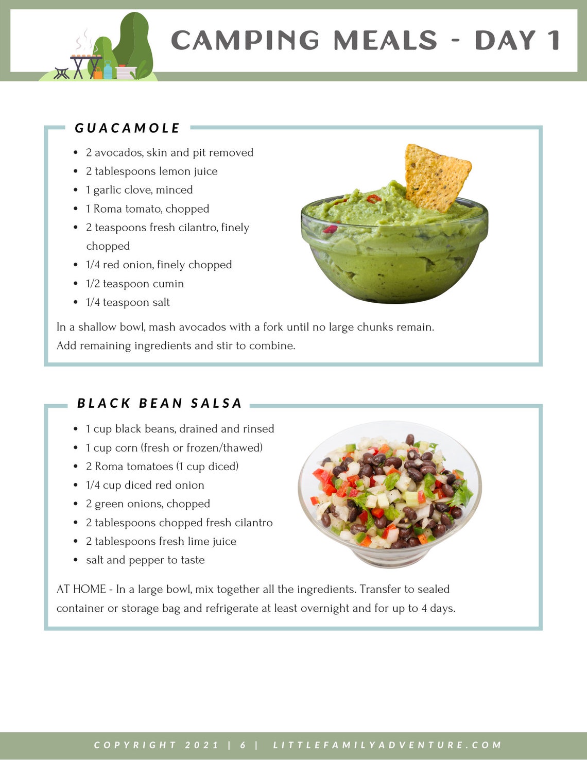 Grill & Chill Weekend Camping Meal Plan | Digital Weekend Camp Menu and ...