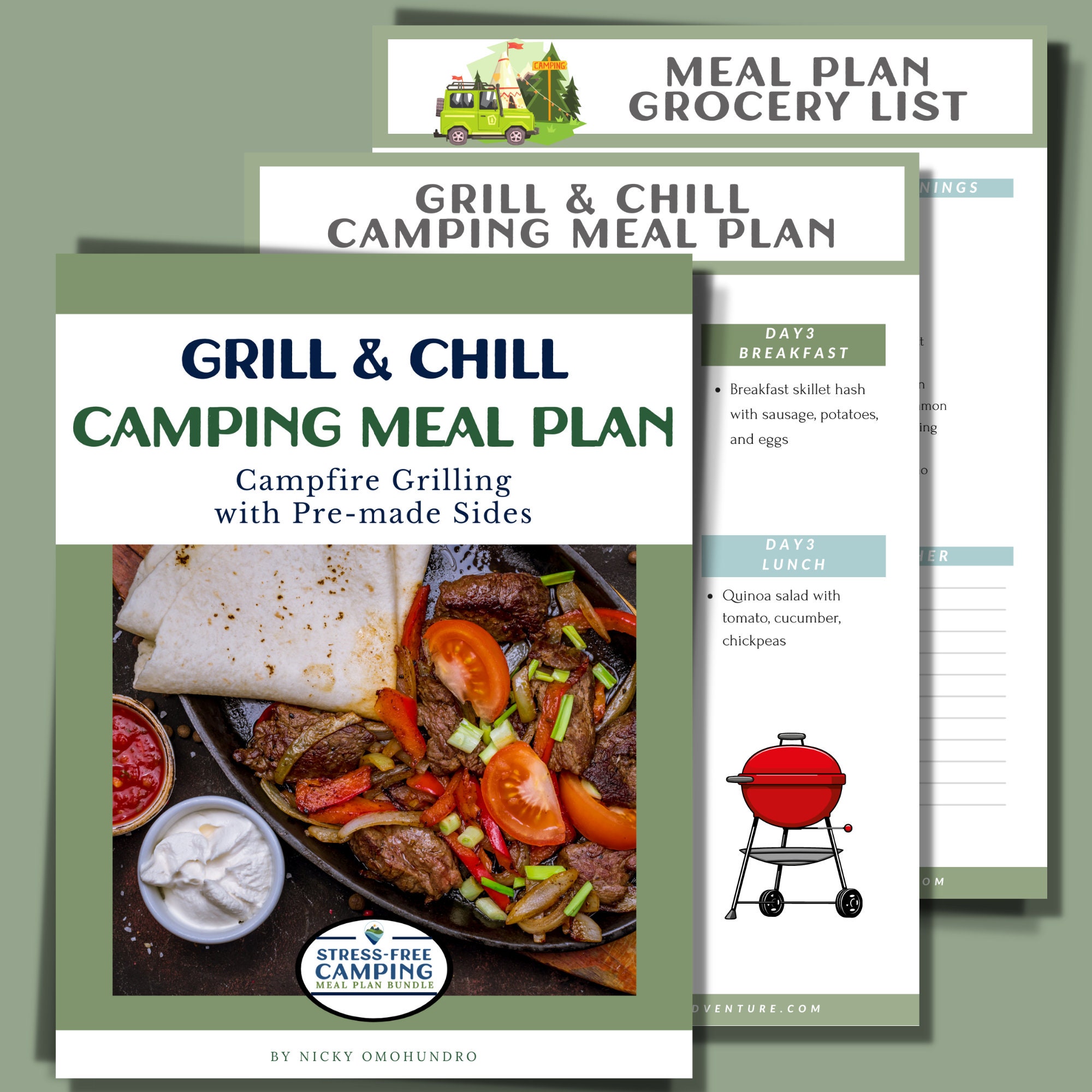 Grill & Chill Weekend Camping Meal Plan | Digital Weekend Camp Menu and ...