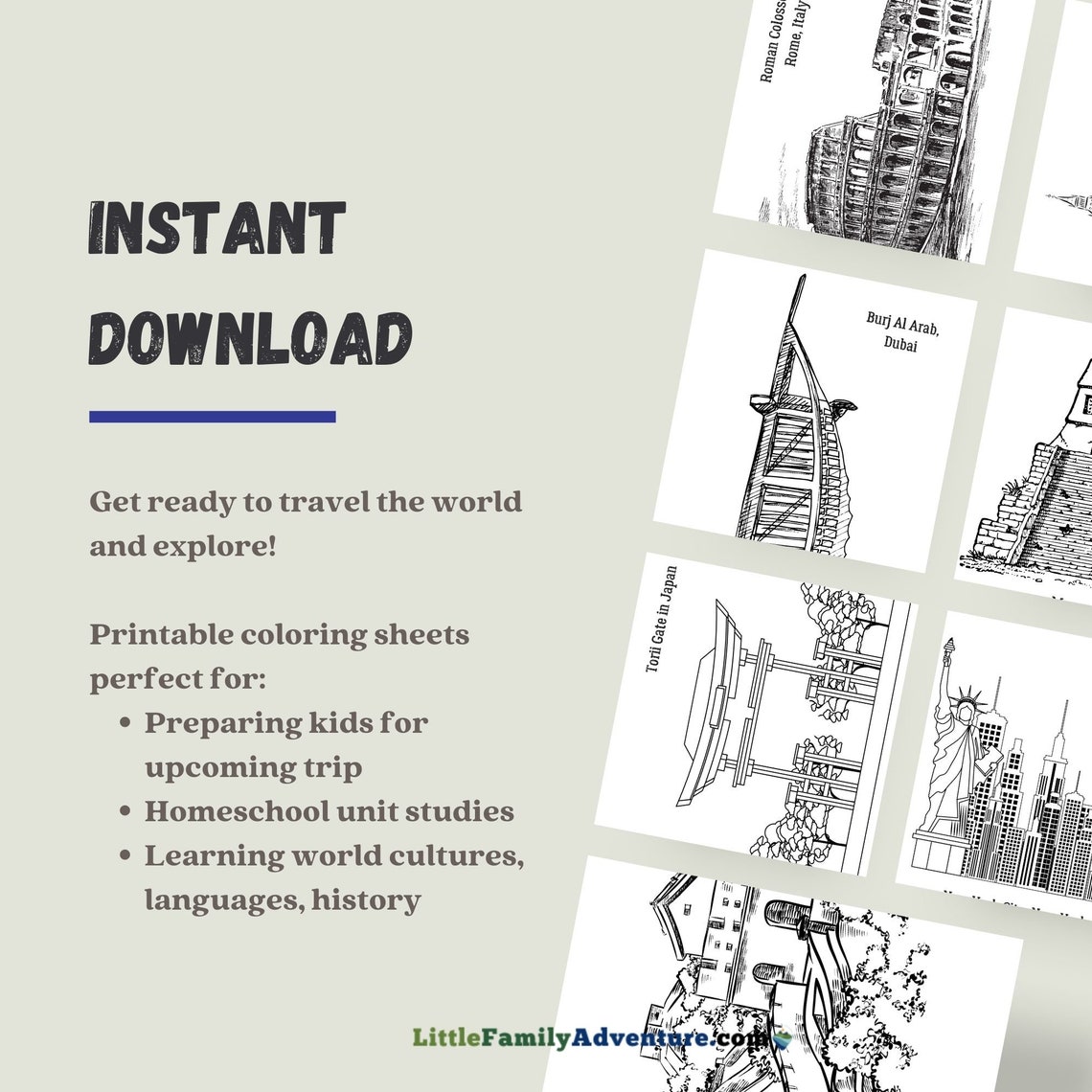 Travel the World Coloring Pages | Geography Study for Homeschool | Kids ...