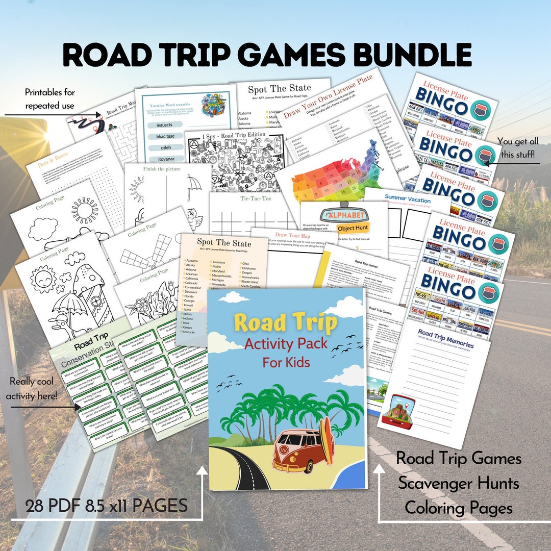 Road Trip Activity Pack for Kids | Vacation Game Bundle | Digital FUN ...