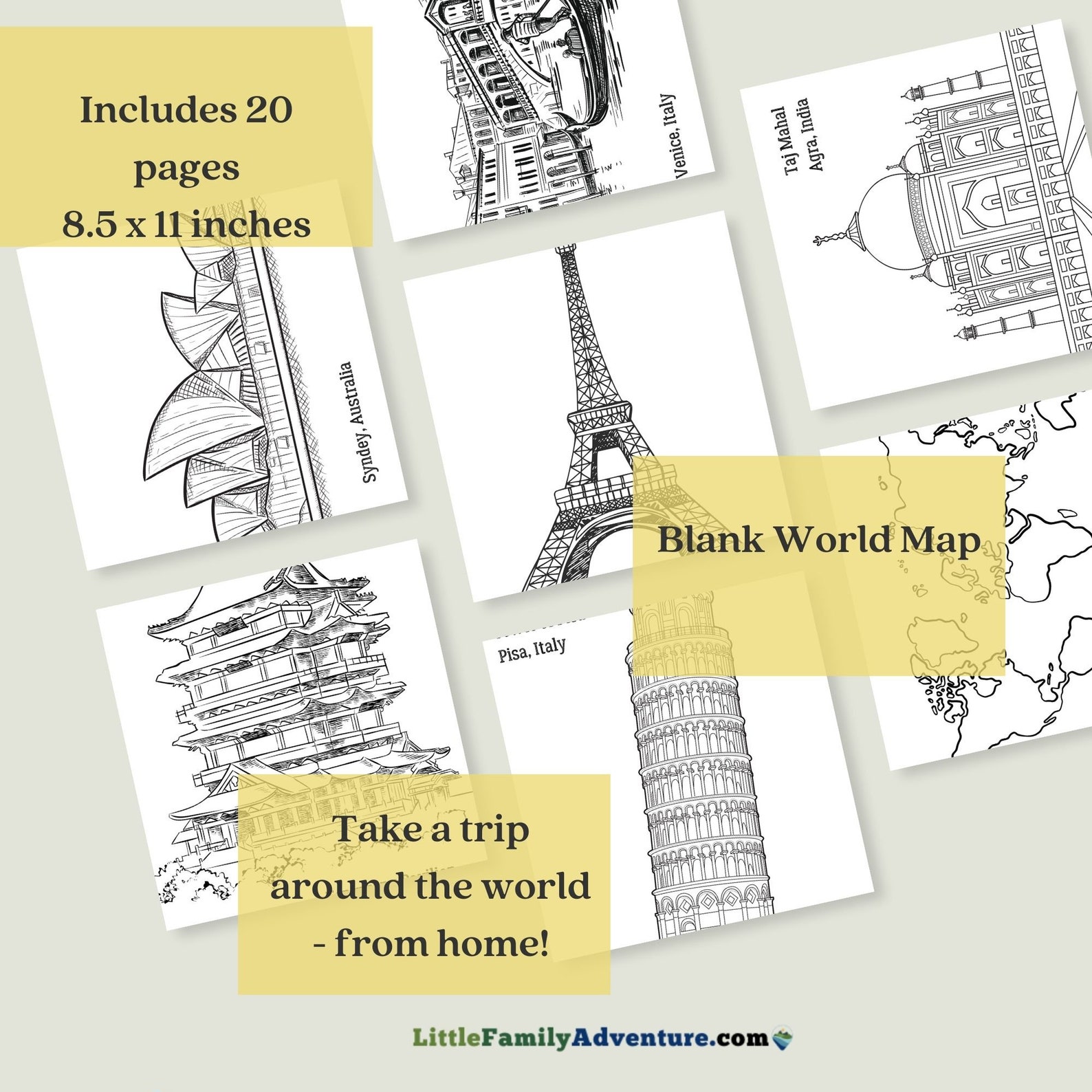 Travel the World Coloring Pages | Geography Study for Homeschool | Kids ...