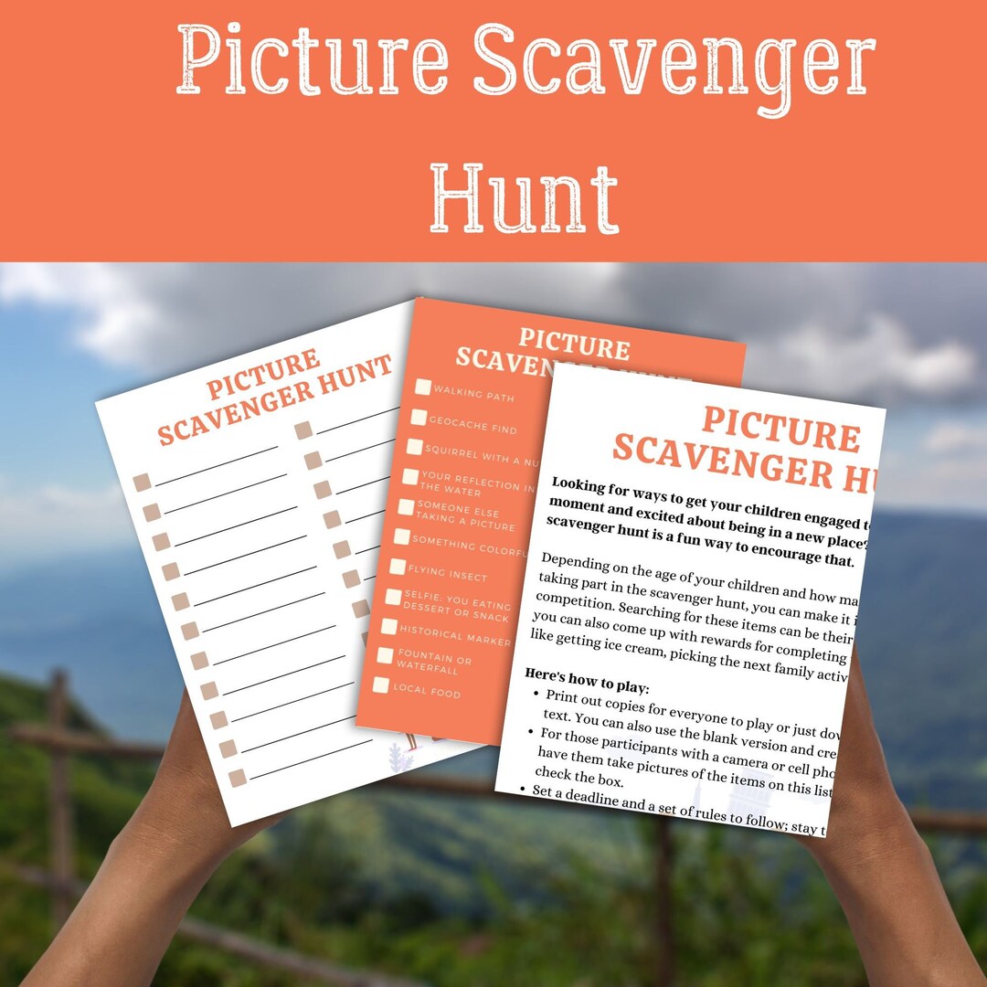 Picture Scavenger Hunt for Families | Kids Treasure Search | Photo Hunt ...