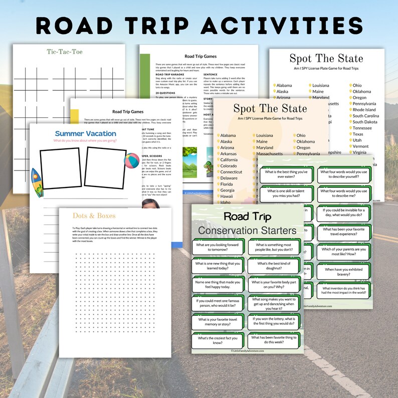 Road Trip Activity Pack for Kids | Vacation Game Bundle | Digital FUN ...