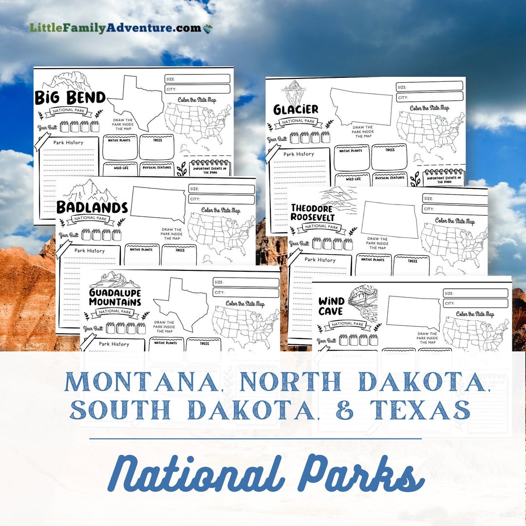 National Parks Pages for Kids - Montana, South Dakota, North Dakota ...