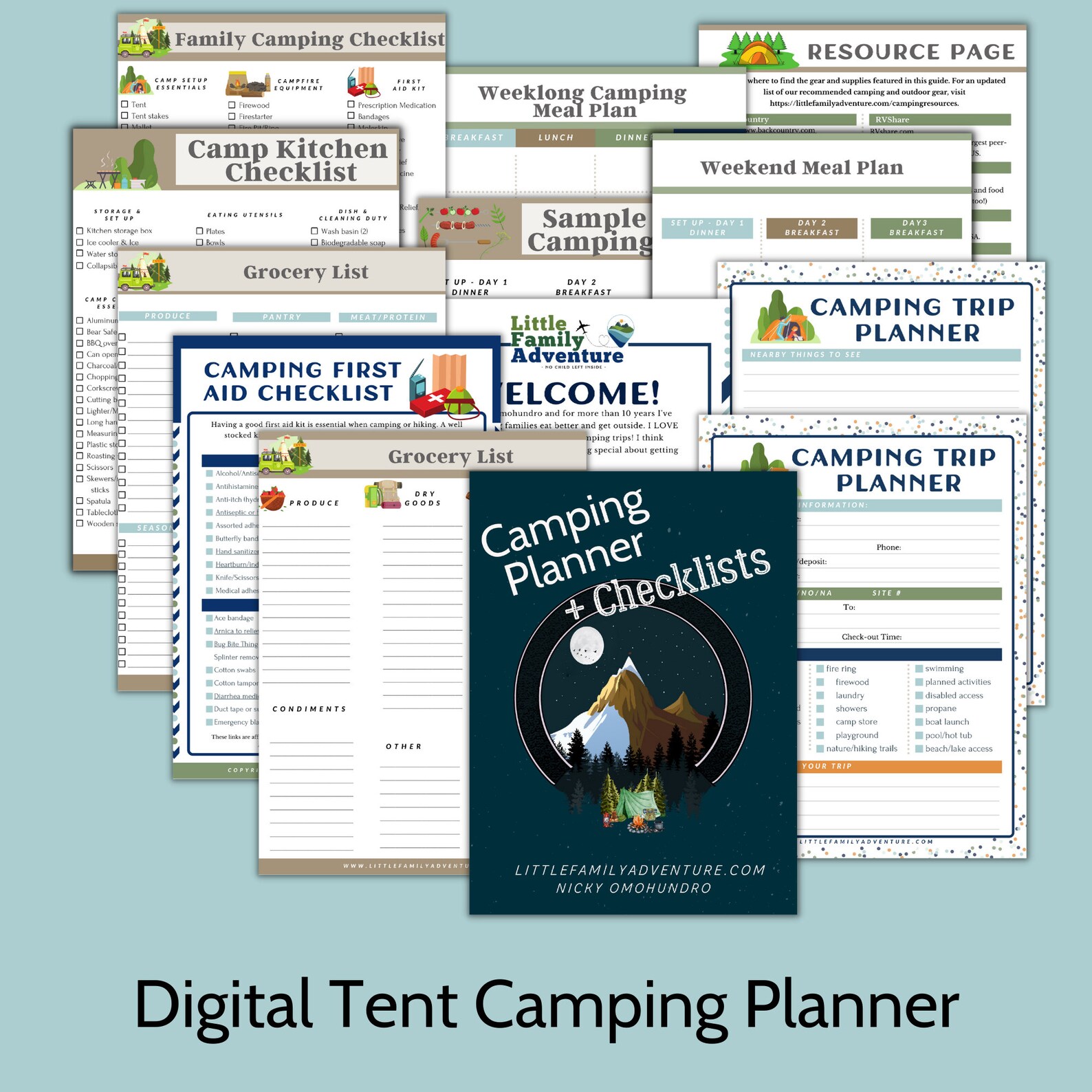 Digital Camping Planner and Packing Checklists - Etsy