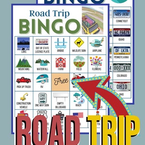 Road Trip & License Plate Bingo Cards BUNDLE | Road Trip Game ...