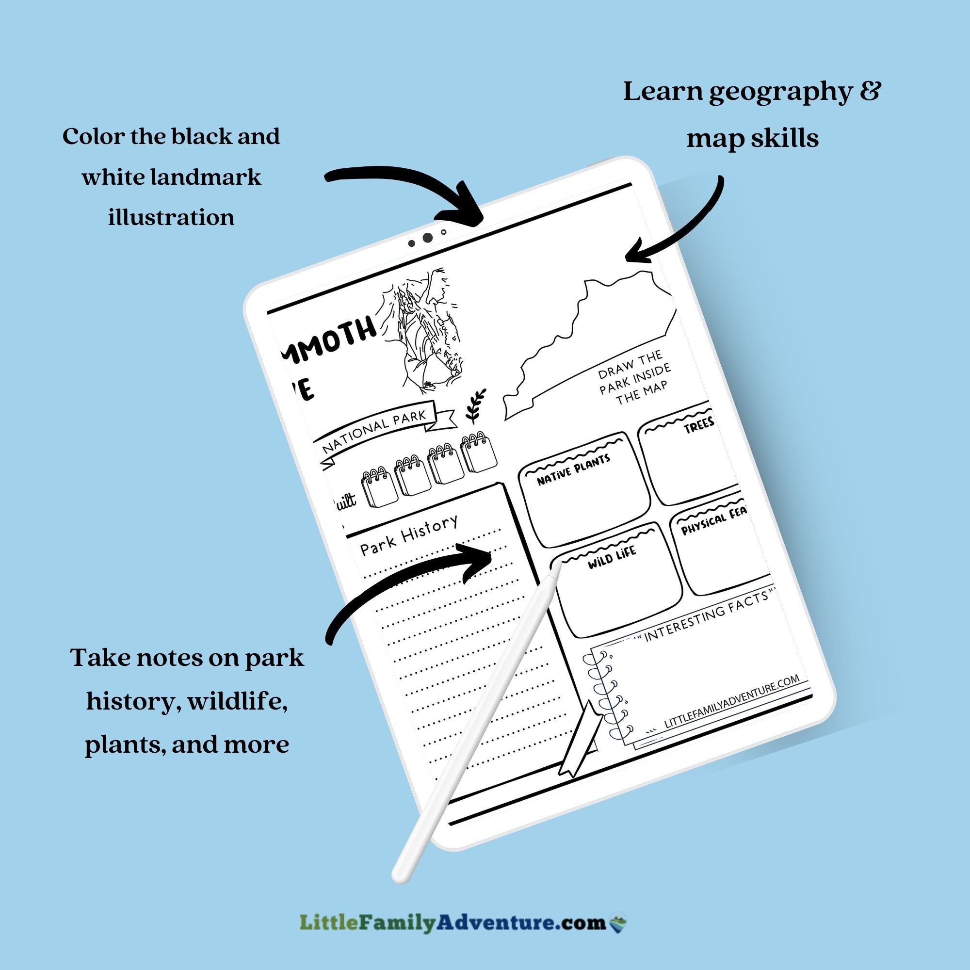 National Park Research Pages | National Park Coloring Sheets | Grand ...