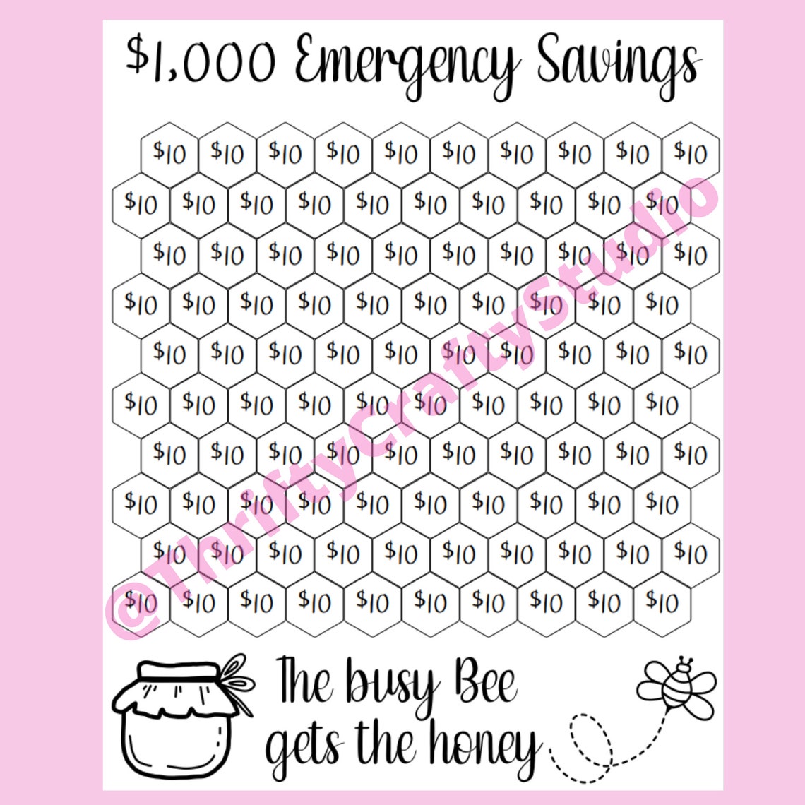 1000 Emergency Savings Tracker Printable Emergency Fund - Etsy