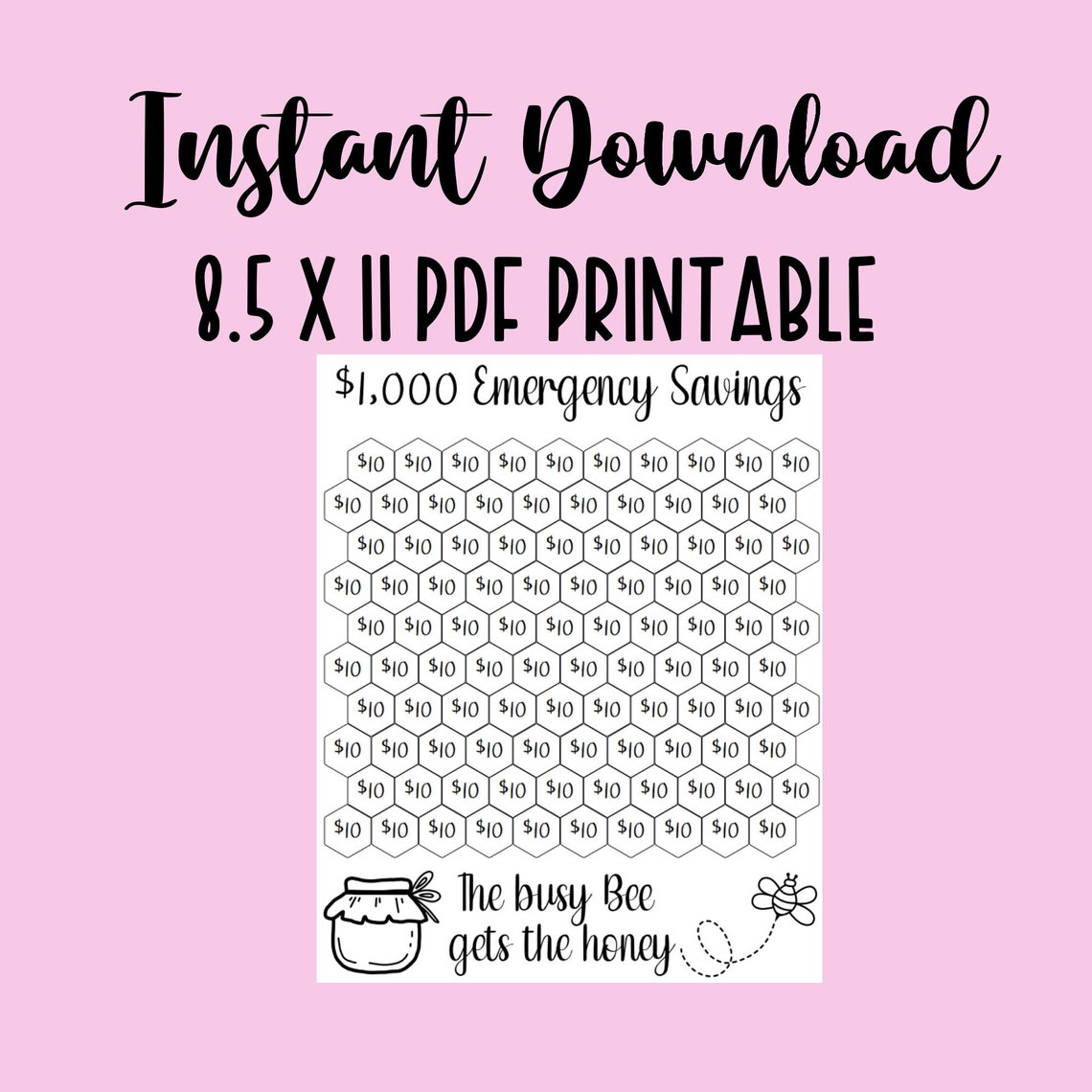 1000 Emergency Savings Tracker Printable Emergency Fund - Etsy