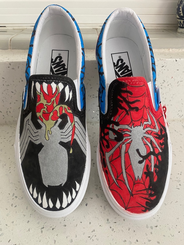 Spiderman Slip on Vans - Etsy
