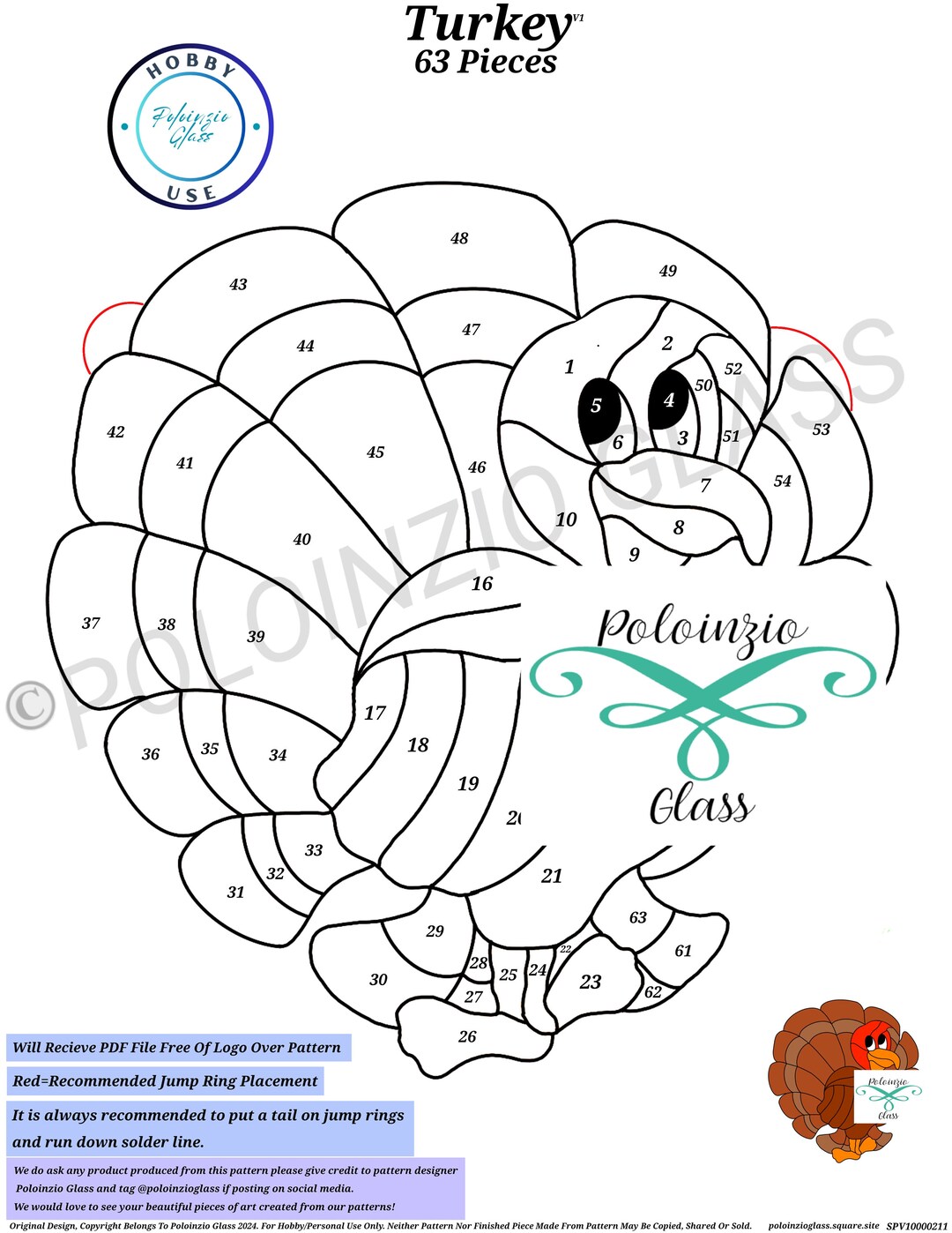 Turkey Stained Glass Pattern Digital PDF PNG Download - Etsy