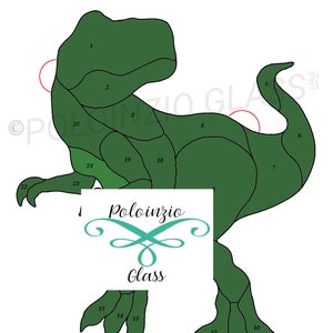 Tyrannosaurus T-rex Dinosaur Stained Glass Pattern Digital PDF Download ...