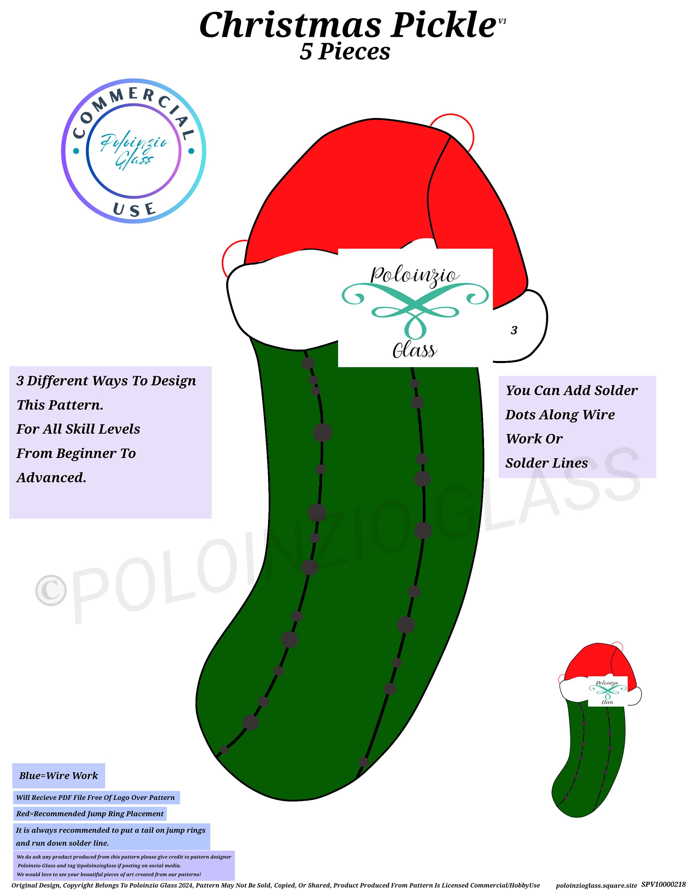 Christmas Pickle Stained Glass Pattern: Three Designs (PDF Download) - Etsy