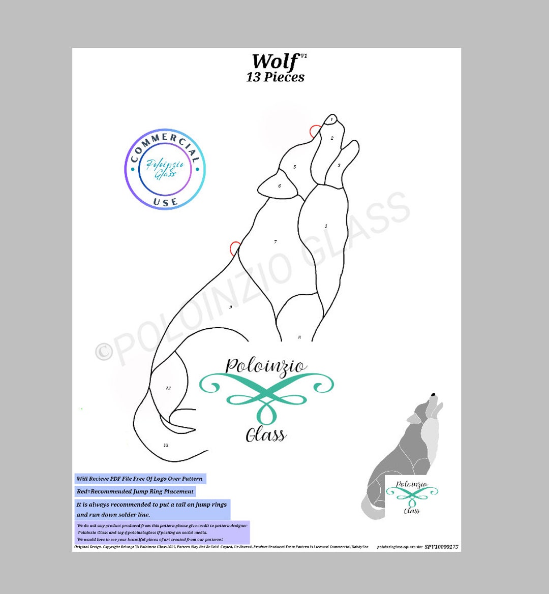 Wolf Stained Glass Pattern Digital PDF Download - Etsy