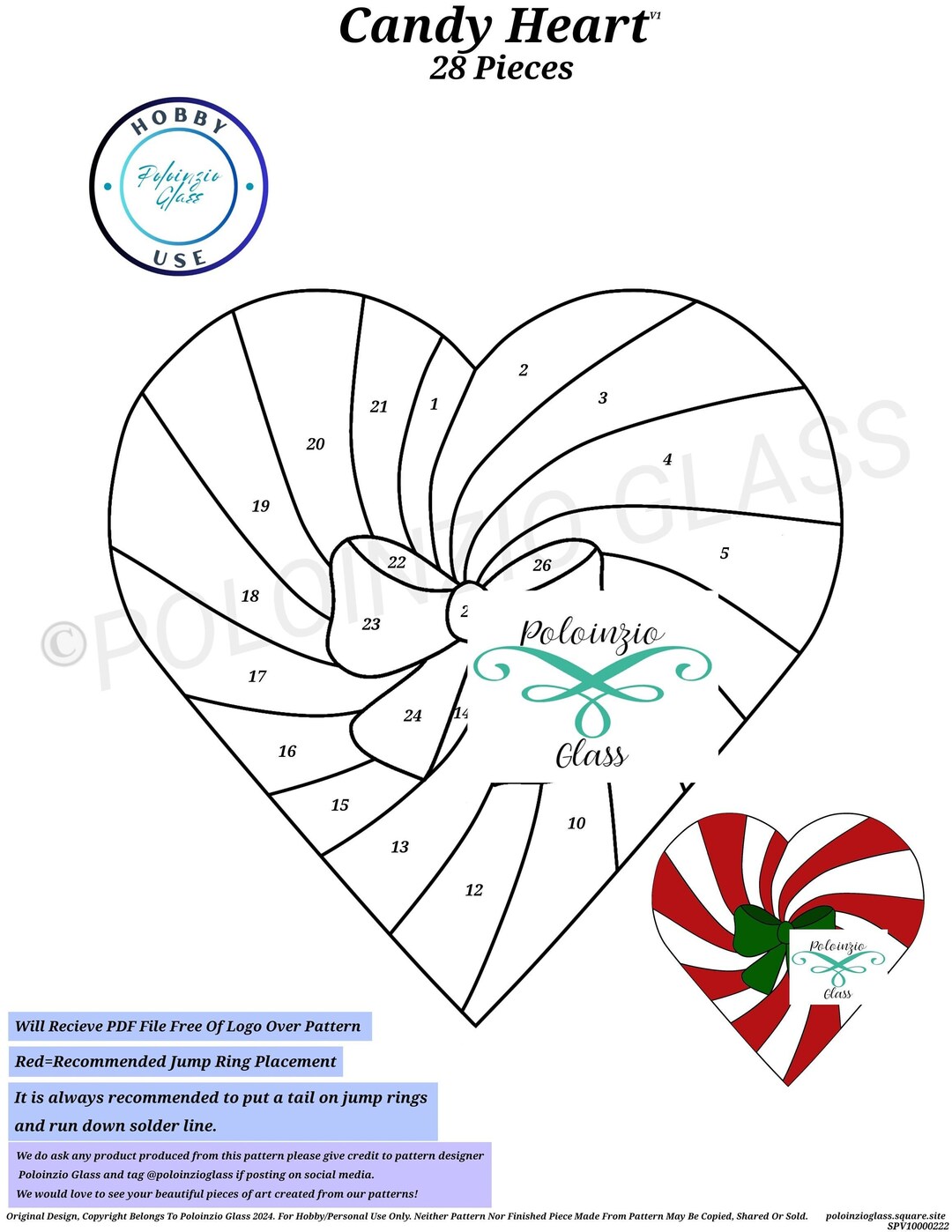 Candy Heart Stained Glass Pattern Digital PDF PNG Download - Etsy