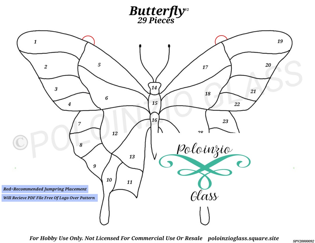 Butterfly Stained Glass Pattern Version 2 Digital PDF Download ...