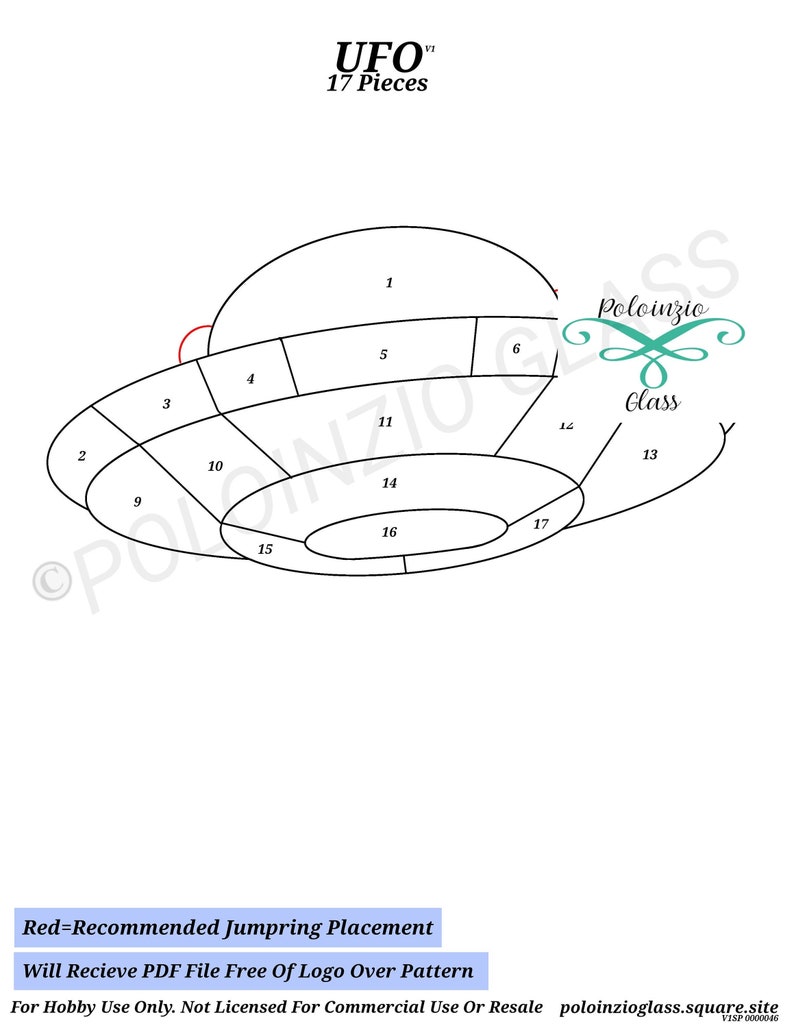 UFO Stained Glass Pattern Instant Digital Download PDF - Etsy