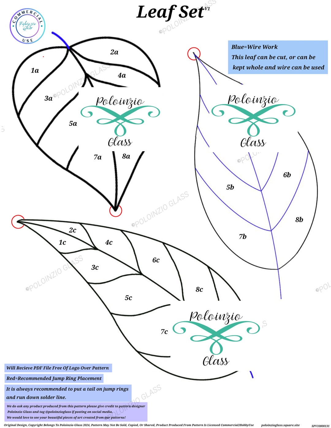 Leaf Stained Glass Pattern Set Commercial or Hobby Use Digital PDF PNG ...