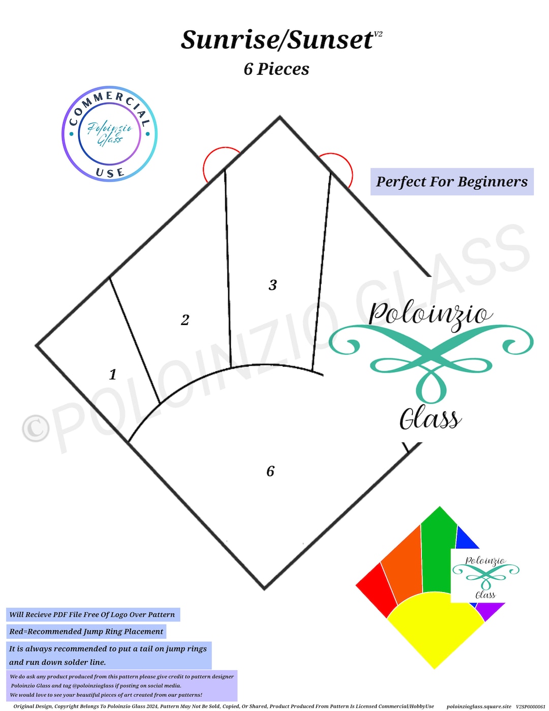 Sunrise/sunset Stained Glass Pattern Commercial or Hobby Use PDF PNG ...