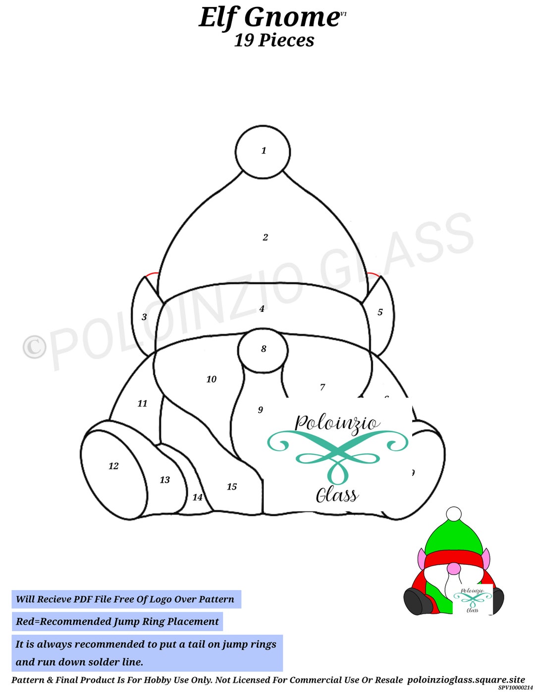 Elf Gnome Stained Glass Pattern Digital PDF PNG Download - Etsy