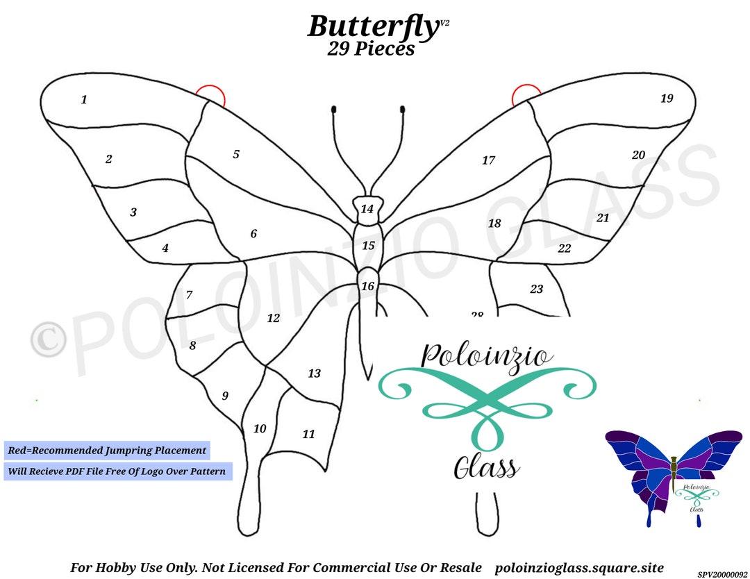 Butterfly Stained Glass Pattern Version 2 Digital PDF Download - Etsy Butterfly Stained Glass Pattern Version 2 Digital PDF Download - Etsy