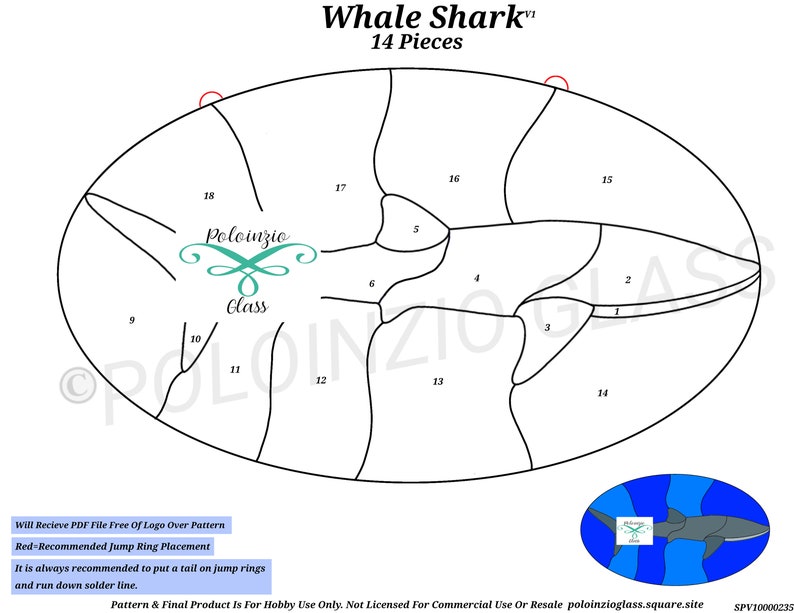 Whale Shark Stained Glass Pattern Digital PDF PNG Download - Etsy