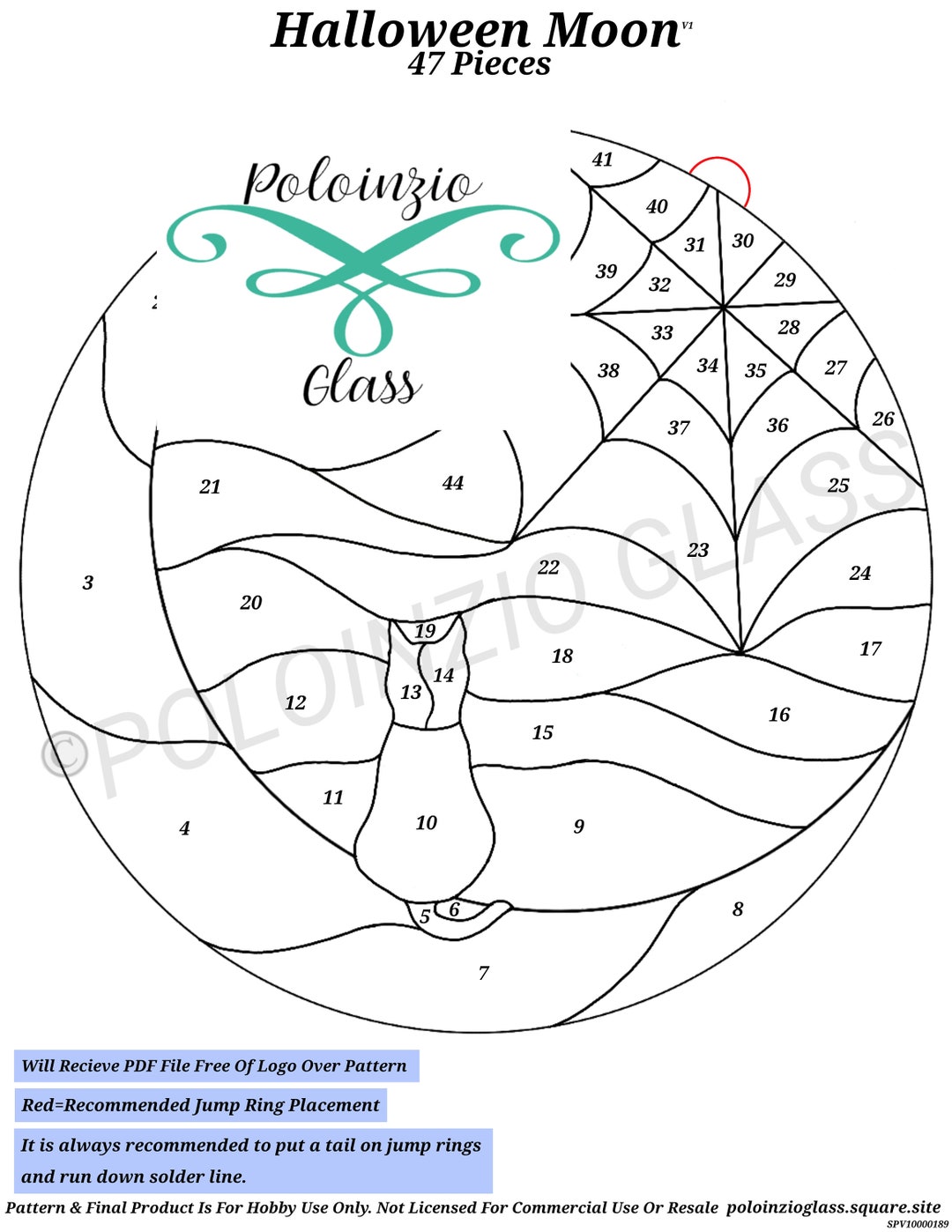 Halloween Moon Stained Glass Pattern Digital PDF Download - Etsy