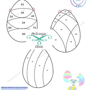 Easter Egg Stained Glass Pattern Set Commercial or Hobby Use Digital ...