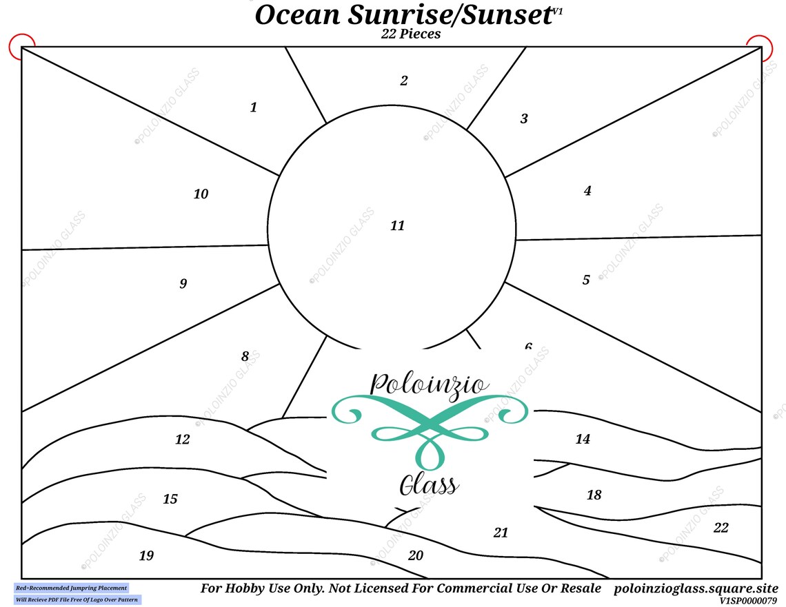 Ocean Sunrise/sunset Stained Glass Pattern Digital PDF - Etsy