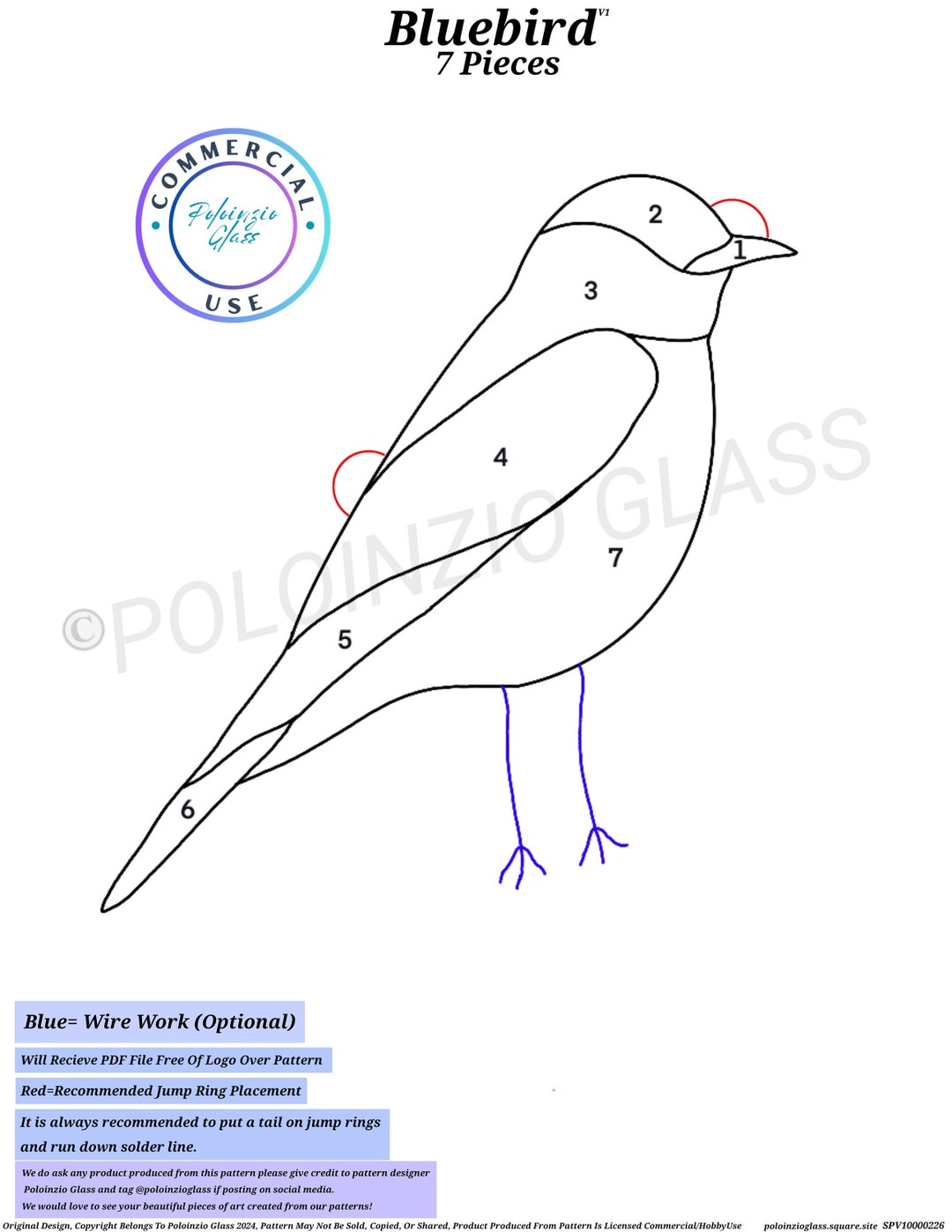 Bluebird Stained Glass Pattern Commercial or Hobby Use Digital PDF PNG ...