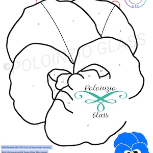 Pansy Stained Glass Pattern Commercial or Hobby Use Digital PDF PNG ...