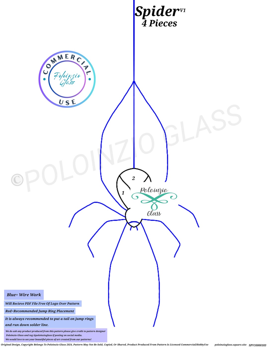 Spider Stained Glass Pattern Commercial or Hobby Use Digital PDF PNG ...