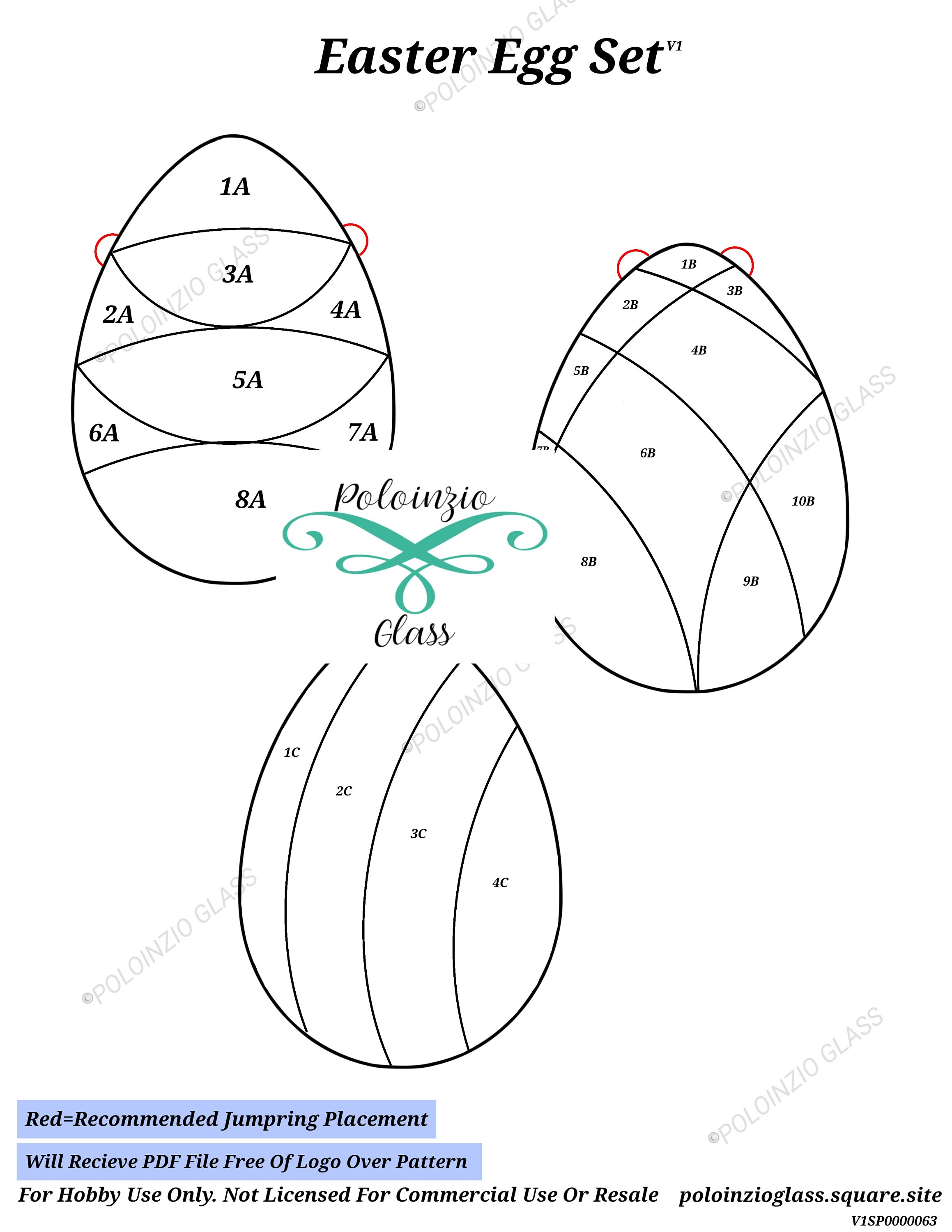Easter Egg Stained Glass Pattern Set Digital Pdf Download Etsy