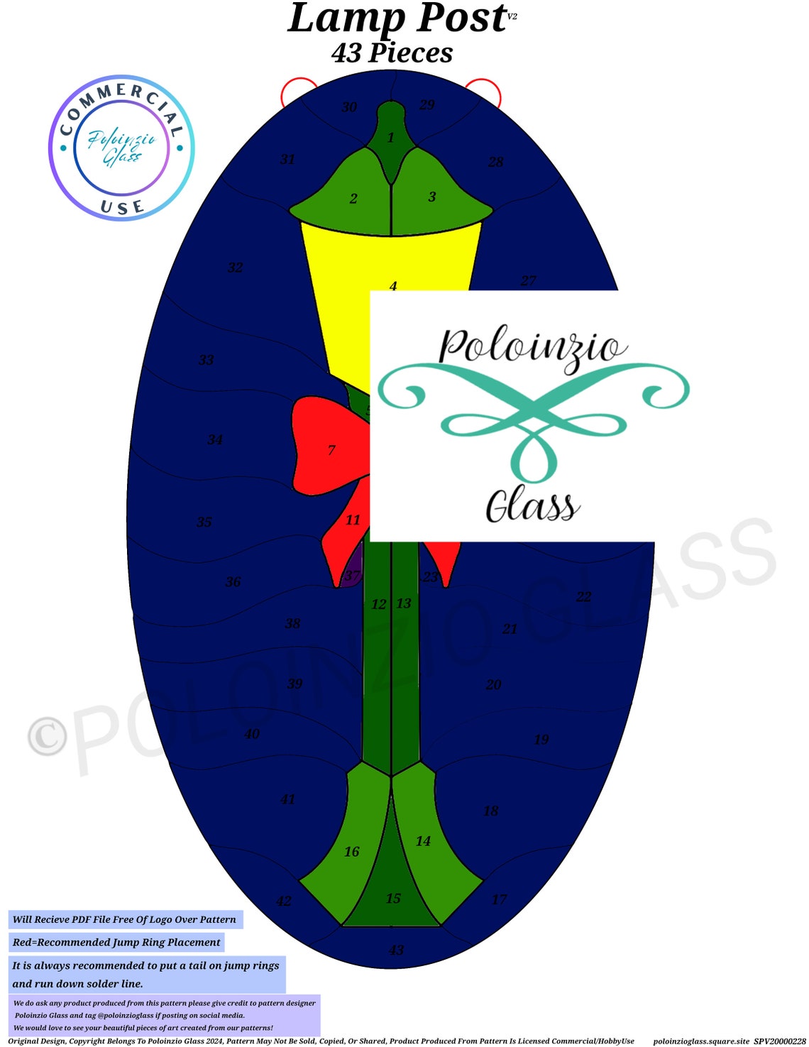 Lamp Post Stained Glass Commercial or Hobby Use Digital PDF PNG ...