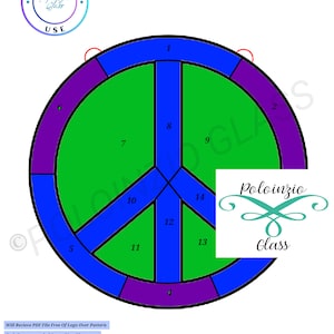 Peace Sign Stained Glass Pattern Commercial or Hobby Use Digital PDF ...